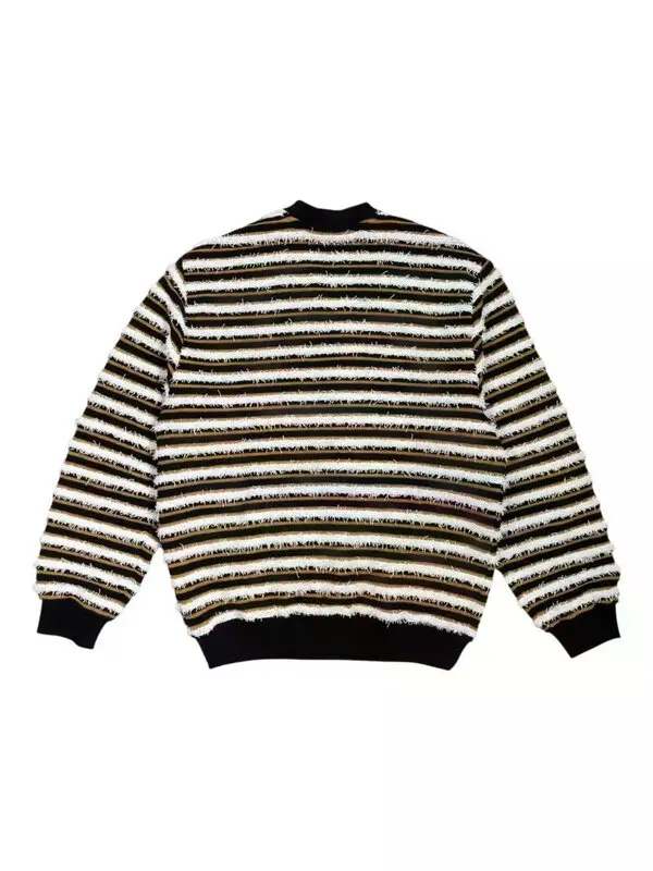 PLEASURES Striped Ribbed Knit Cardigan