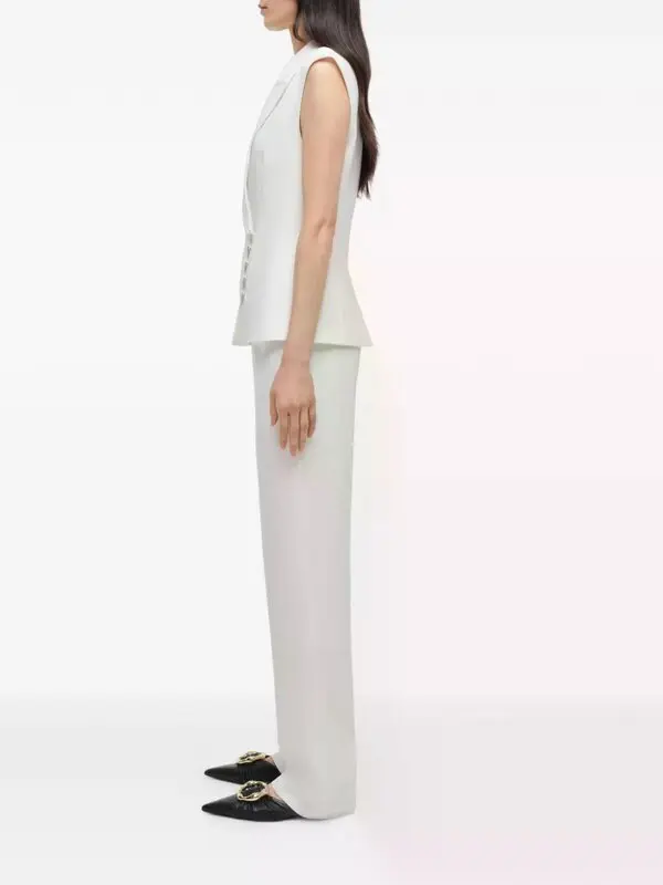 Simkhai Valarie Crossover-front Blazer Vest - White
