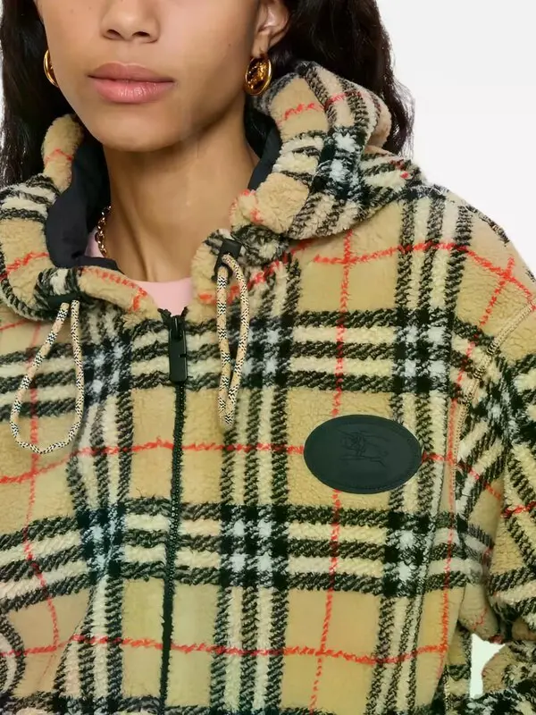 Burberry Hooded Check-pattern Jacket - Neutrals