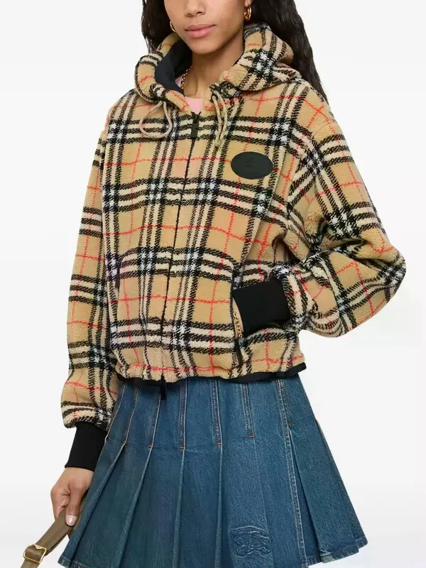 Burberry Hooded Check-pattern Jacket - Neutrals