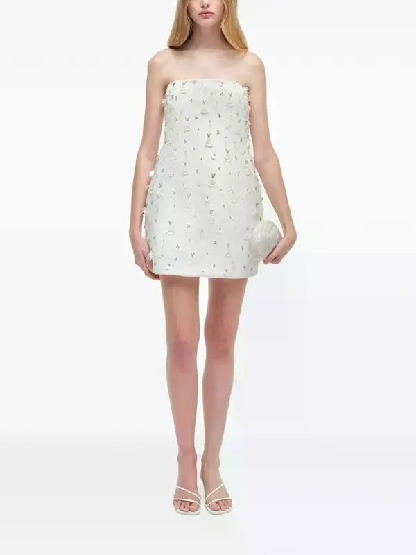 Simkhai Yasmin Embellished Strapless Mini Dress - White
