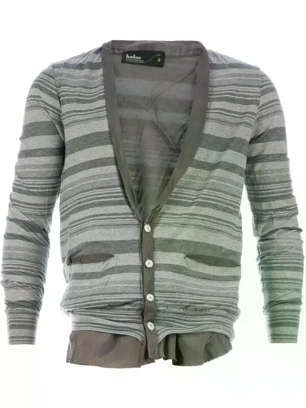 Kolor Striped Cotton Blend Cardigan
