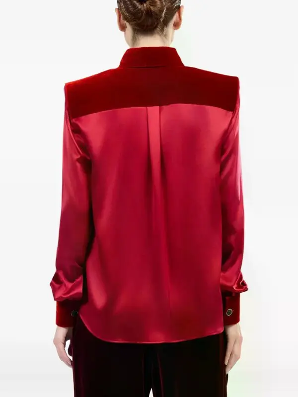 Roberto Cavalli Velvet-insert Silk Shirt