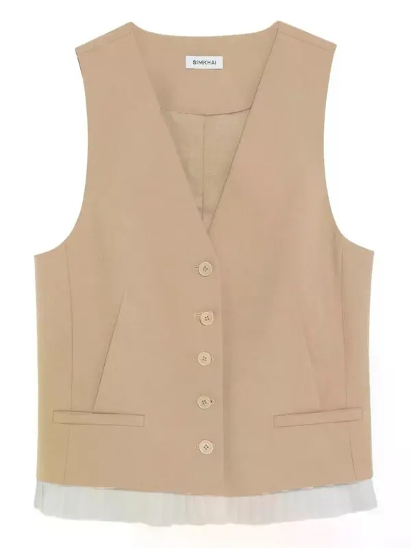 Simkhai Laiken Buttoned Vest - Neutrals