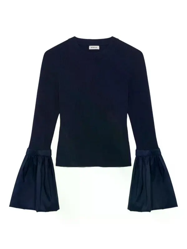 Simkhai Agata Taffeta Knitted Top - Blue