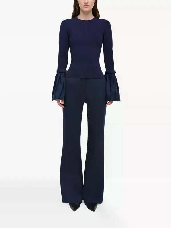 Simkhai Agata Taffeta Knitted Top - Blue
