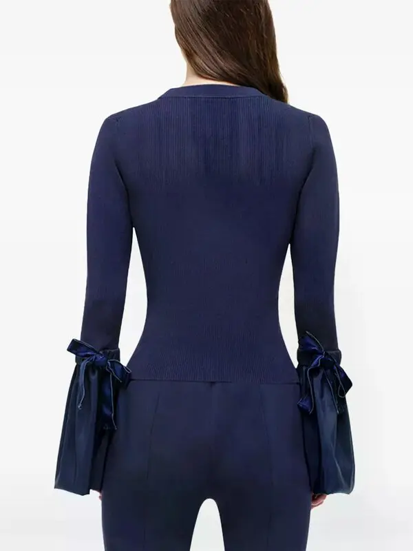 Simkhai Agata Taffeta Knitted Top - Blue