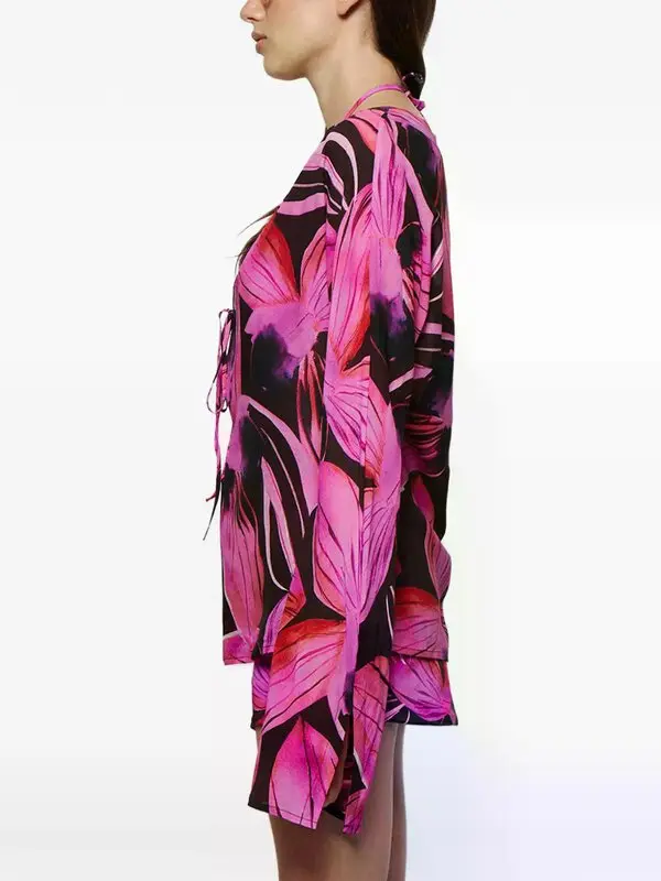LOUISA BALLOU Floral-print Long-sleeve Blouse