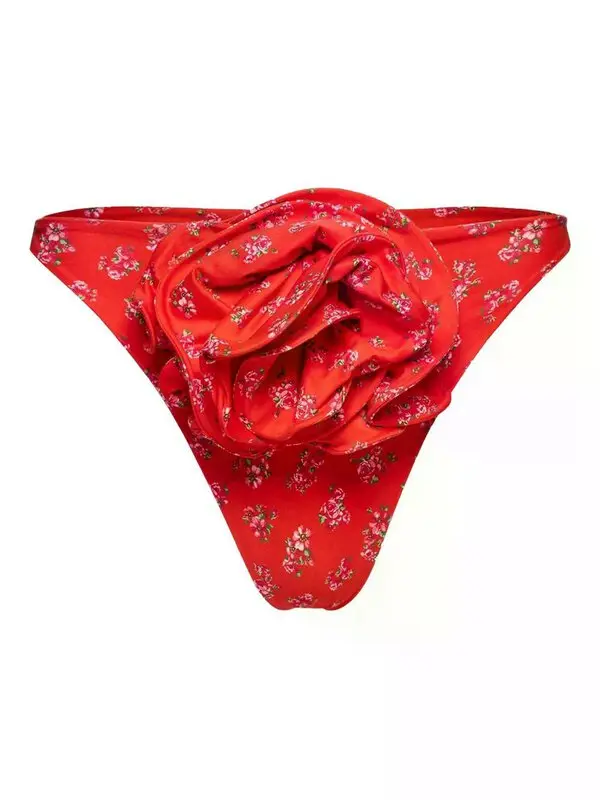 Magda Butrym Floral-print Bikini Bottom - Red