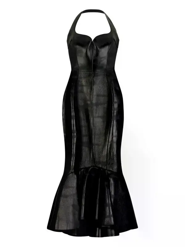 Roberto Cavalli Leather Midi Dress