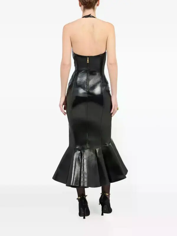 Roberto Cavalli Leather Midi Dress