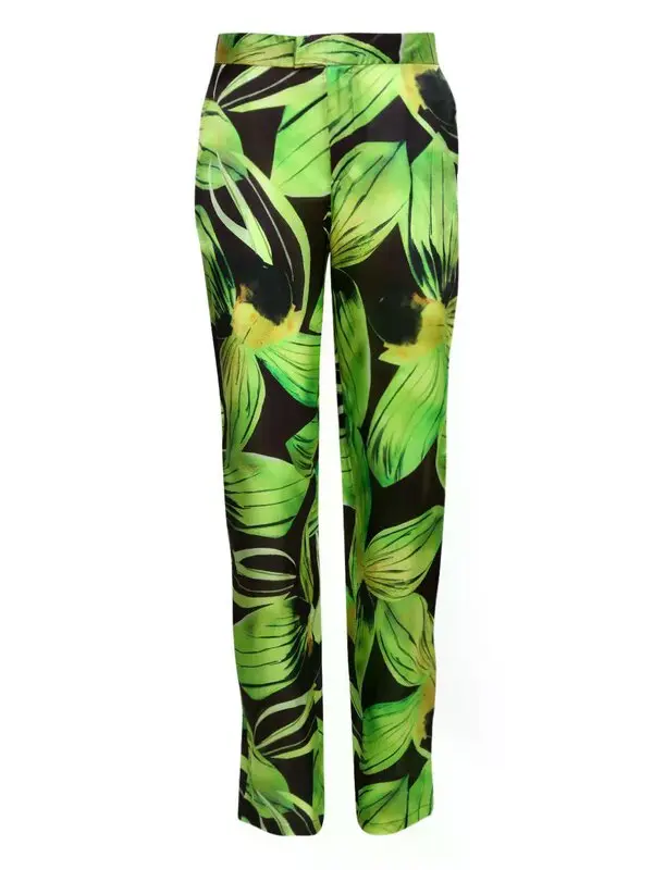 LOUISA BALLOU Leaf-print Trousers