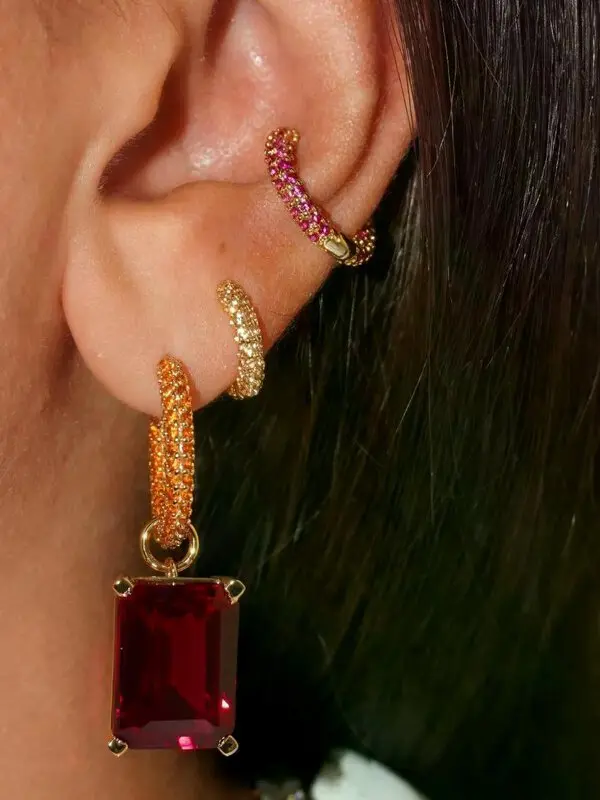 IZABEL DISPLAY Embellished Stone Pendant Earrings