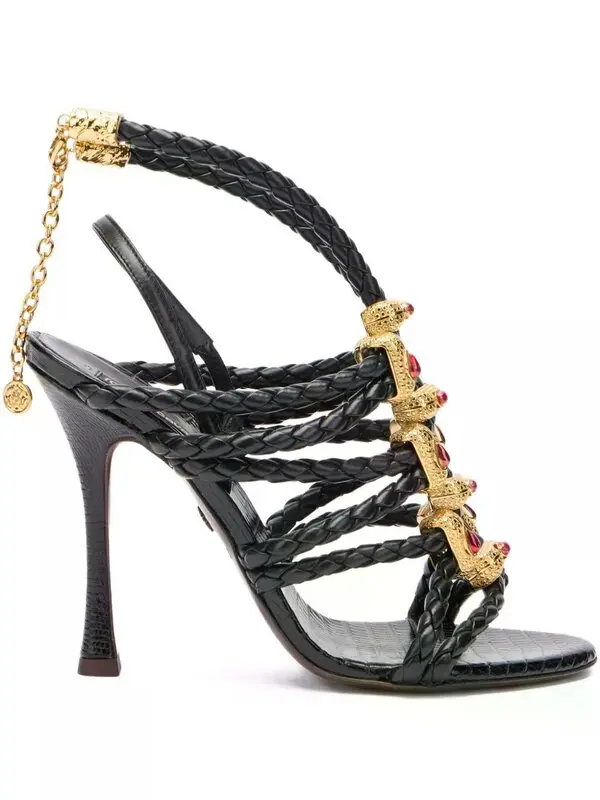 Roberto Cavalli Braided Stiletto Sandals