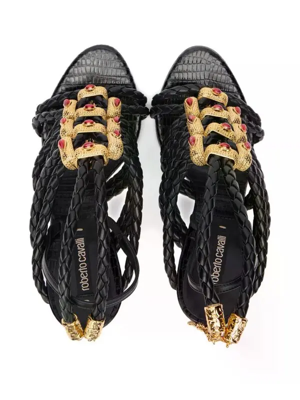 Roberto Cavalli Braided Stiletto Sandals