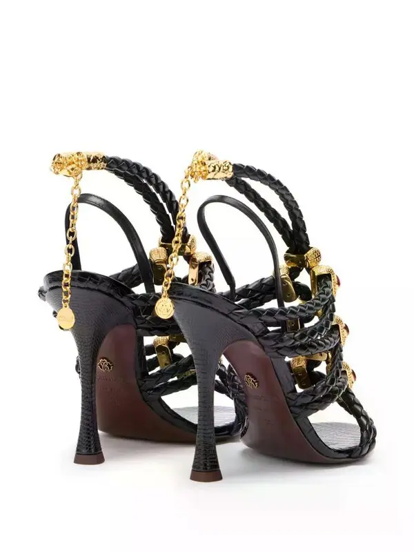 Roberto Cavalli Braided Stiletto Sandals