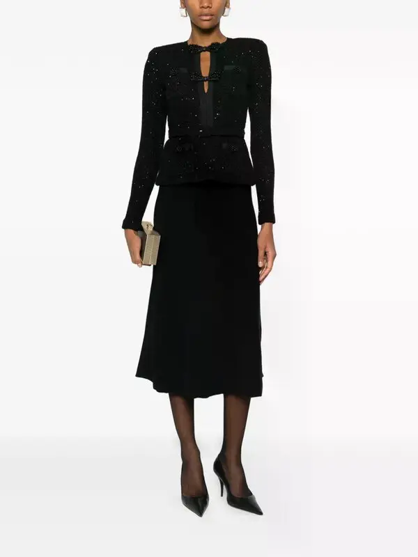 SELF-PORTRAIT Bow-embellished Midi Dress