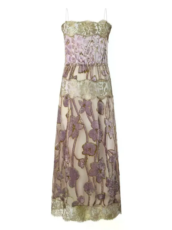 Roberto Cavalli Floral-pattern Lace Dress - Neutrals