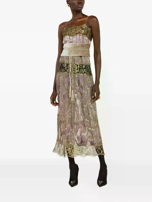Roberto Cavalli Floral-pattern Lace Dress