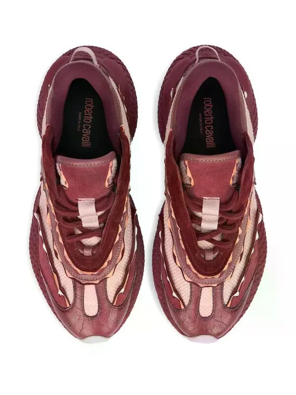Roberto Cavalli Colour-block Panelled Sneakers - Red