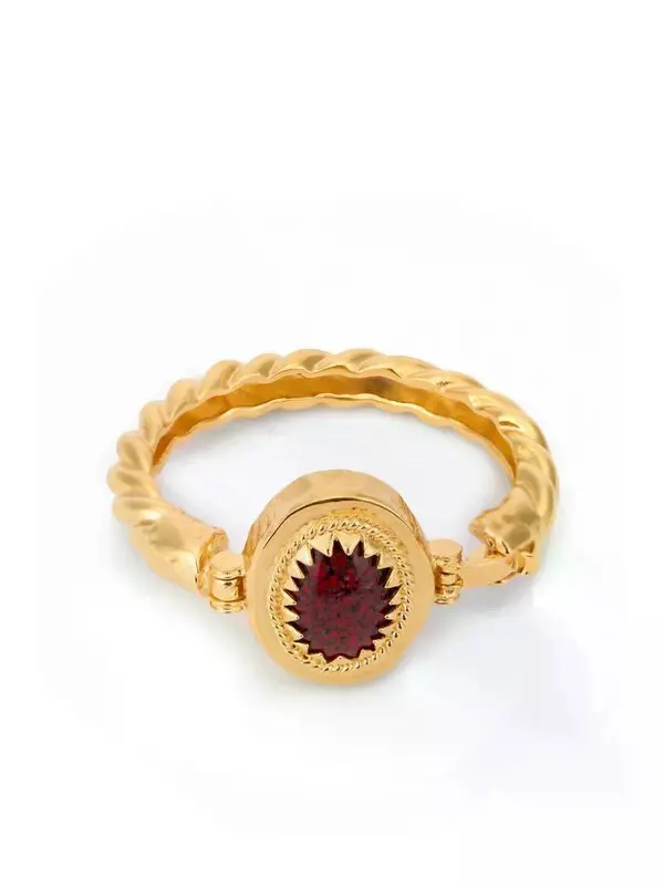 Roberto Cavalli Twisted Ruby-stone Bangle - Gold