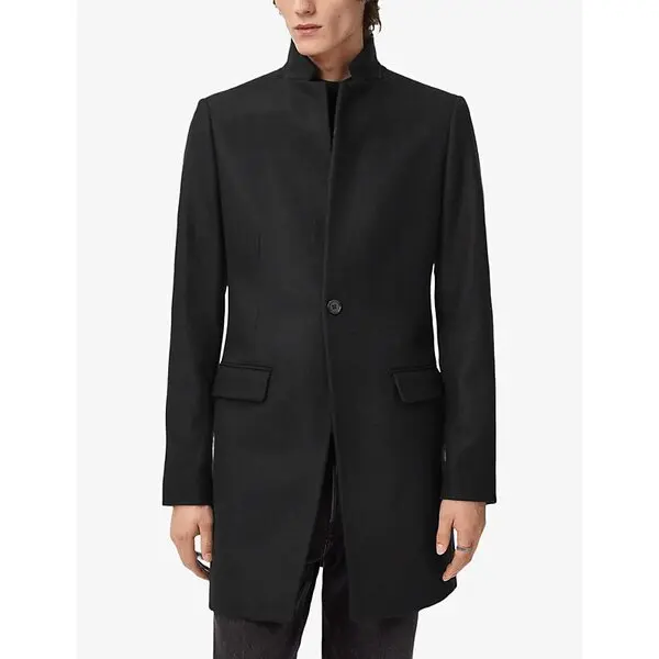 ALLSAINTS Haydon Lapel-collar Wool-blend Coat