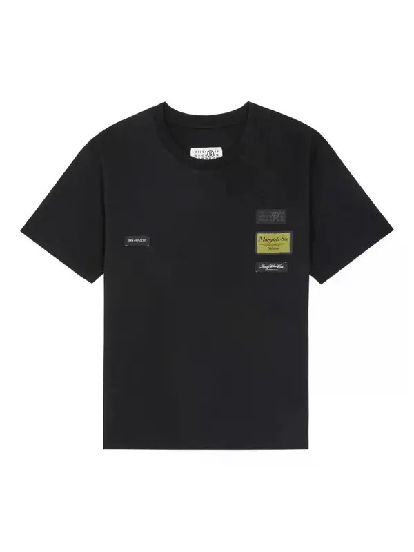 MAISON MARGIELA Round-neck Patch-detail T-shirt - Black