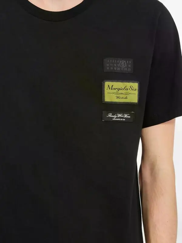 MAISON MARGIELA Round-neck Patch-detail T-shirt - Black
