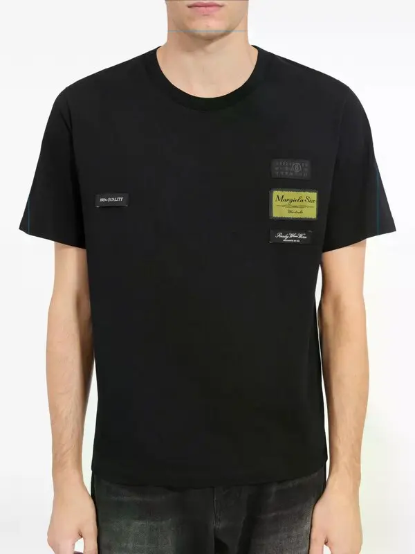 MAISON MARGIELA Round-neck Patch-detail T-shirt - Black