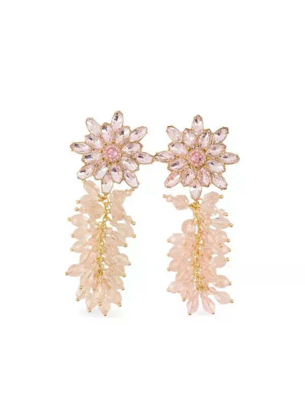 SELF-PORTRAIT Flower Cluster Drop Earrings - Gold