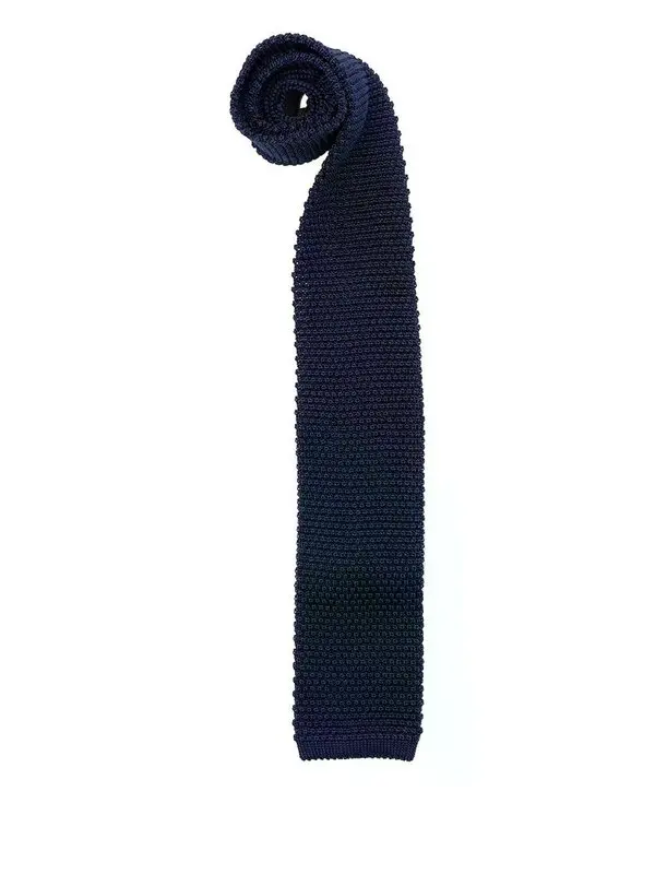 Brunello Cucinelli Knitted Silk Neck Tie - Blue