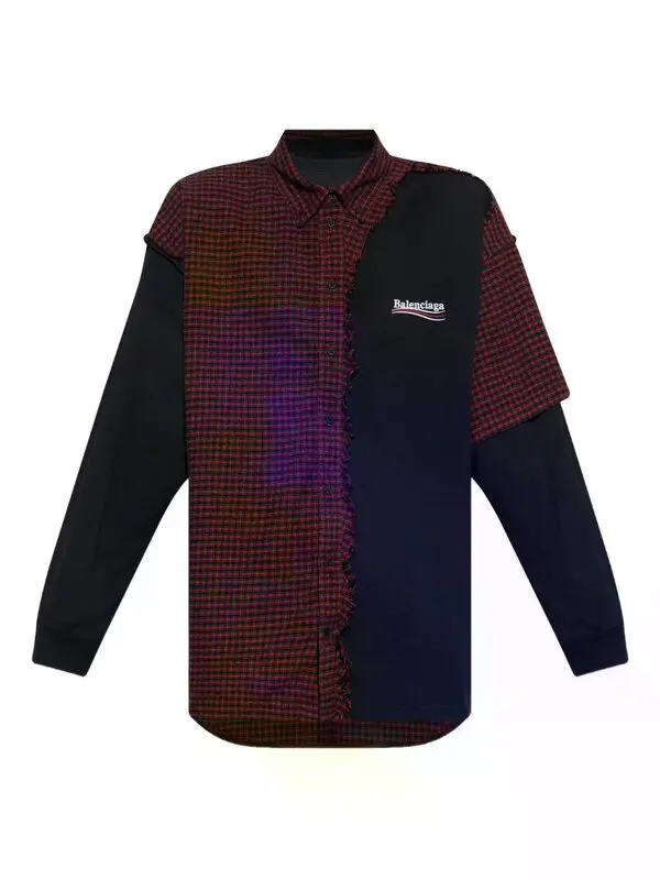 Balenciaga Check Frayed Shirt
