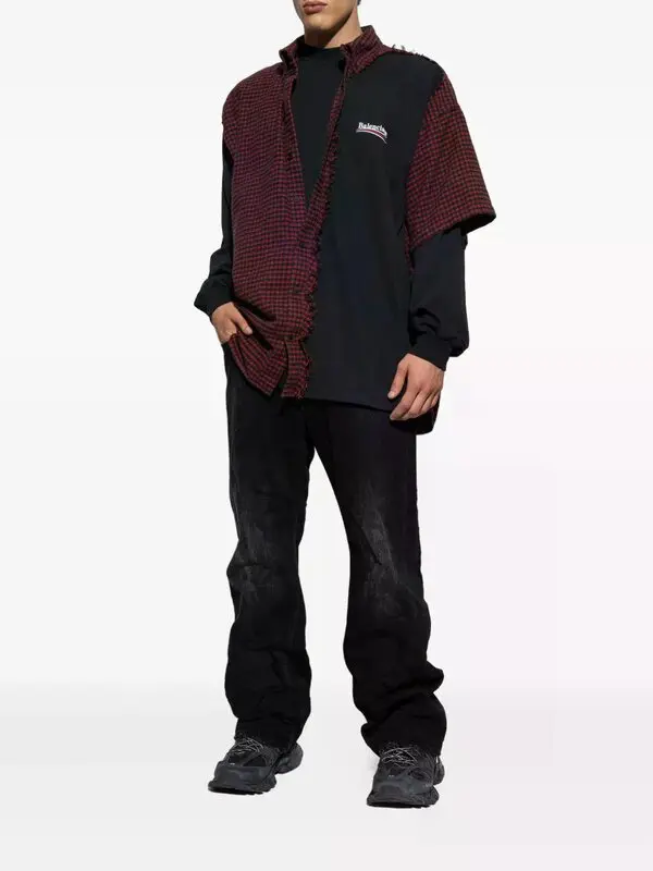 Balenciaga Check Frayed Shirt