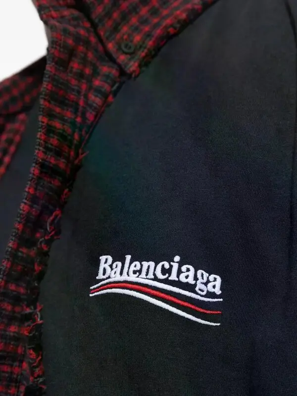 Balenciaga Check Frayed Shirt