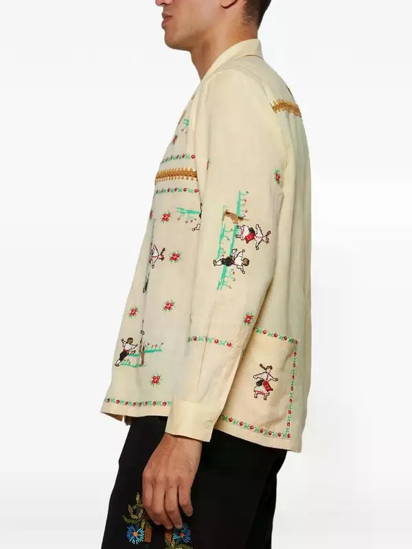BAZISZT Joy Of Living Embroidered Shirt
