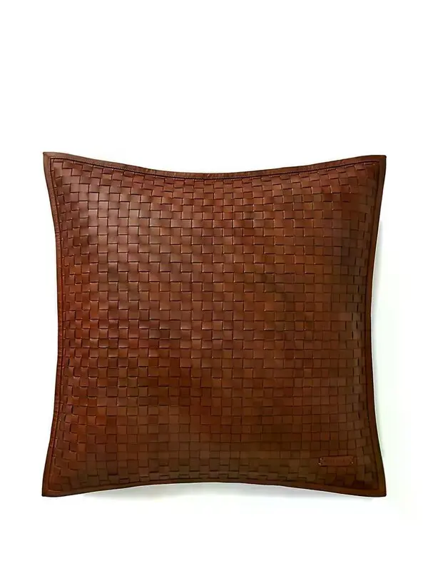 Ralph Lauren Atwood Woven-leather Throw Pillow - Brown