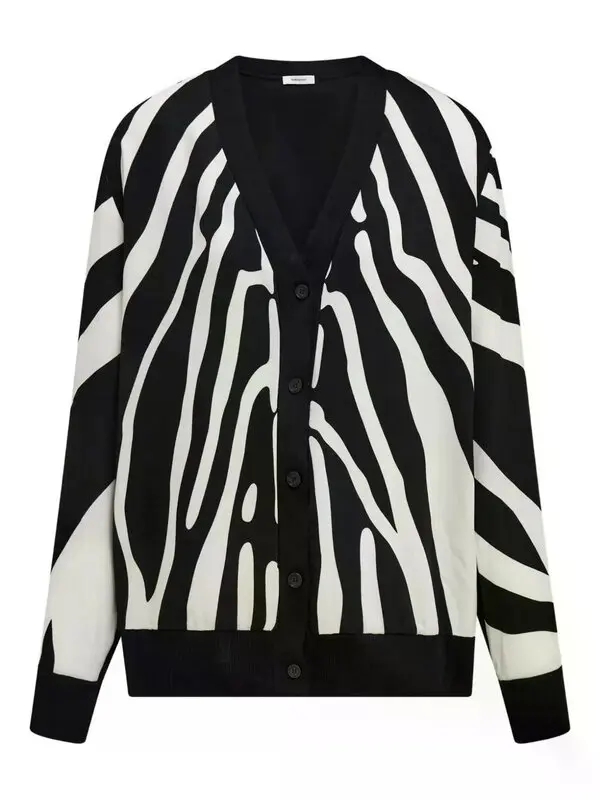 FERRAGAMO Zebra-print Cardigan - Black