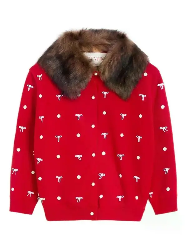 Valentino Garavani Embellished Wool Cardigan