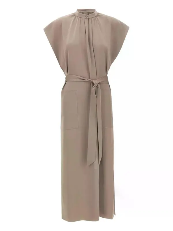 Filippa K Belted Sleeveless Midi Dress - Neutrals