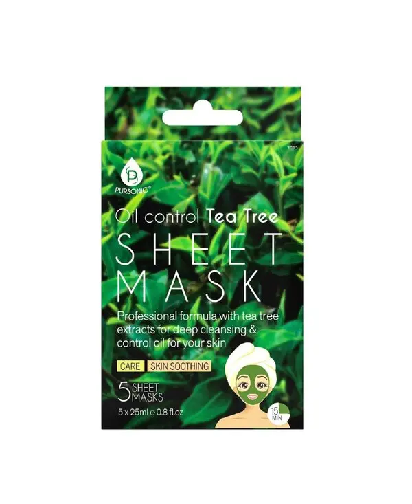 PURSONIC Oil Control Tea Tree Sheet Mask - Dark Green