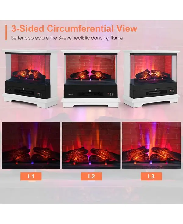 SUGIFT 27 Inch Freestanding Fireplace With Remote Control