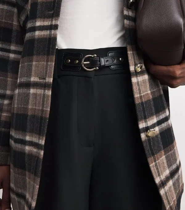 Maje Belted Wide-leg Trousers
