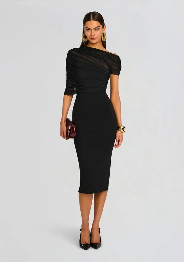 SEROYA Selma Midi Crepe Dress