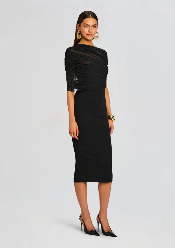 SEROYA Selma Midi Crepe Dress