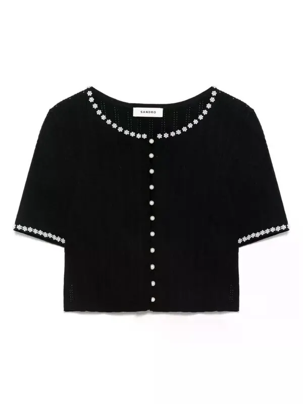 Sandro Cropped Short-sleeve Cardigan