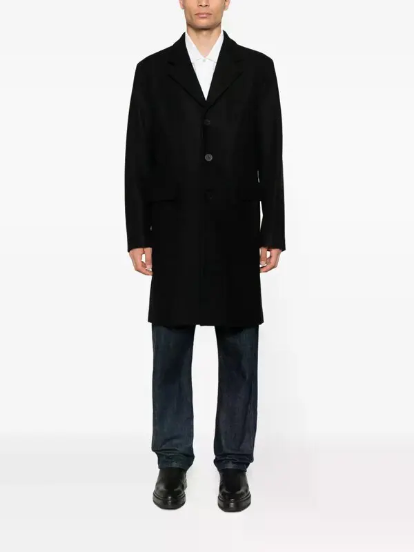 Sandro Wool And Cashmere Blend Coat - Black
