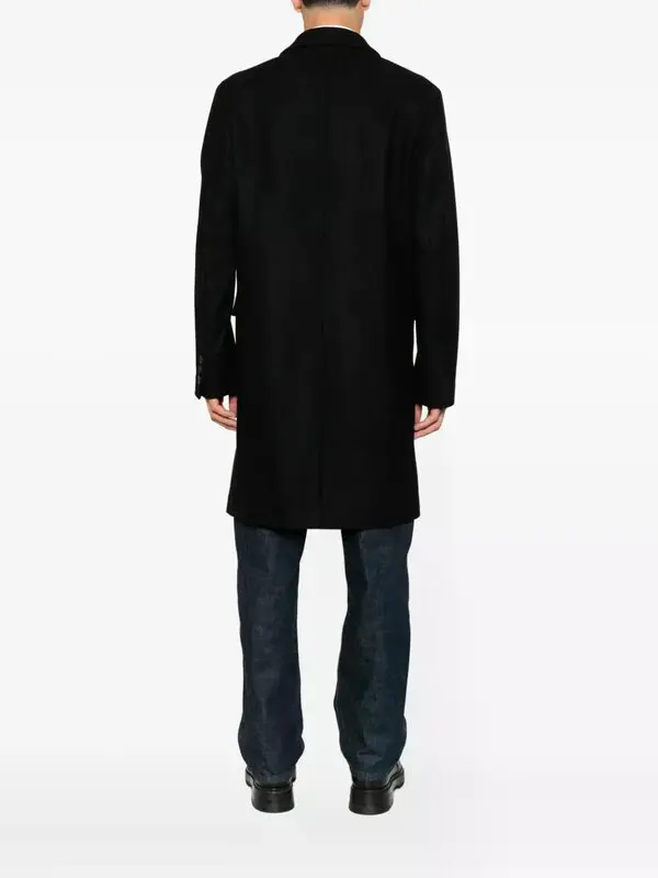 Sandro Wool And Cashmere Blend Coat - Black