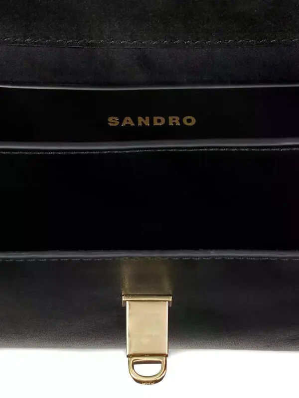 Sandro Le Mambo Leather Shoulder Bag - Black