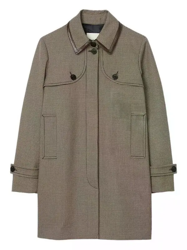 Sandro Check-patterned Trench Coat