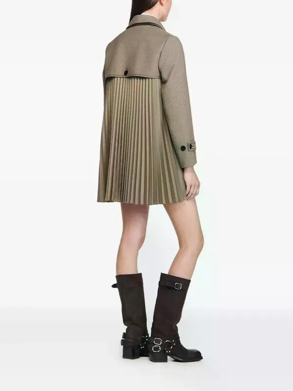 Sandro Check-patterned Trench Coat